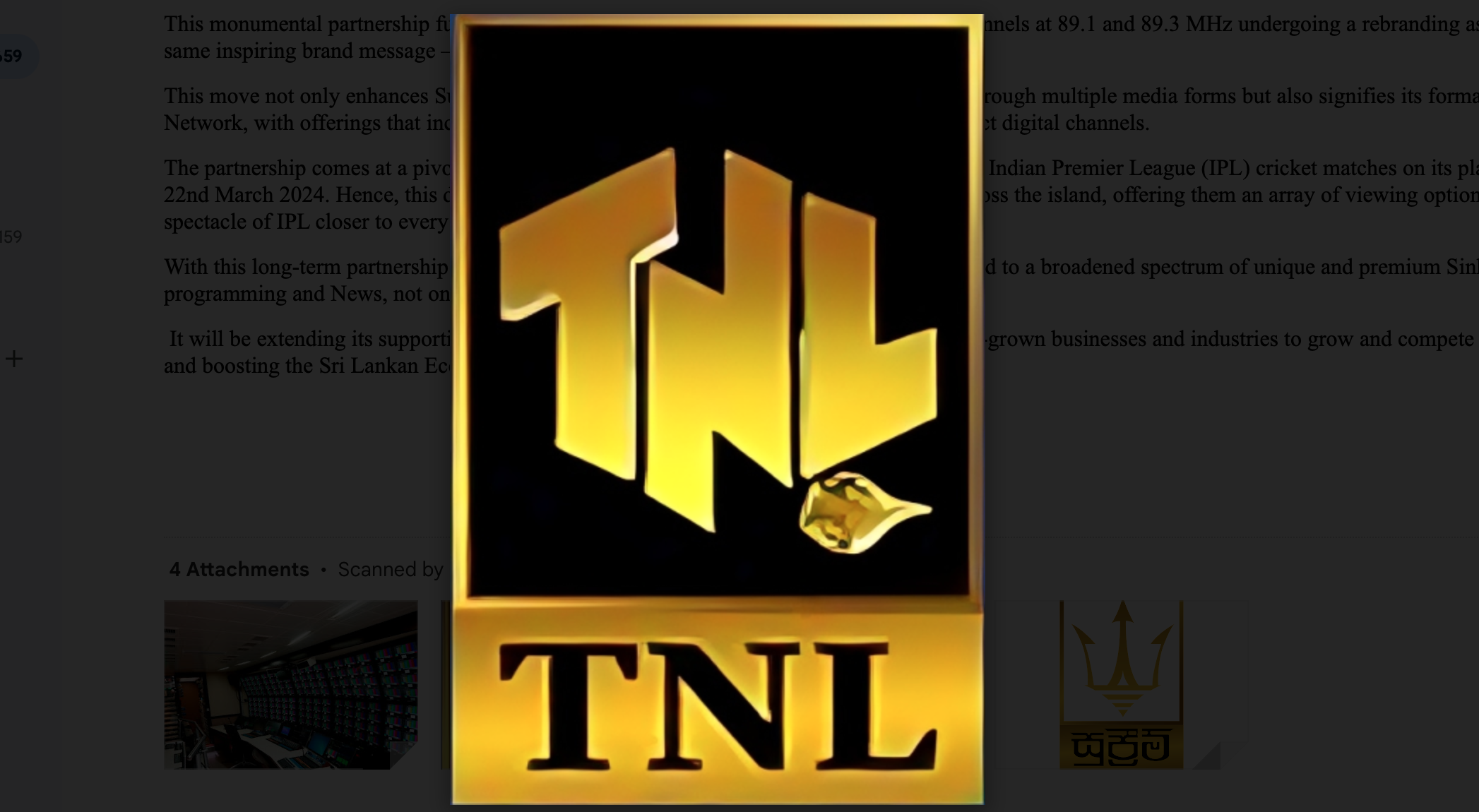 Supreme TV and TNL forge strategic alliance to reform media landscape - LNW Lanka News Web